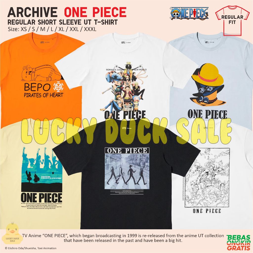 Jual UNIQLO One Piece UT Archive Regular Shirt Anime Kaos Luffy Ace ...