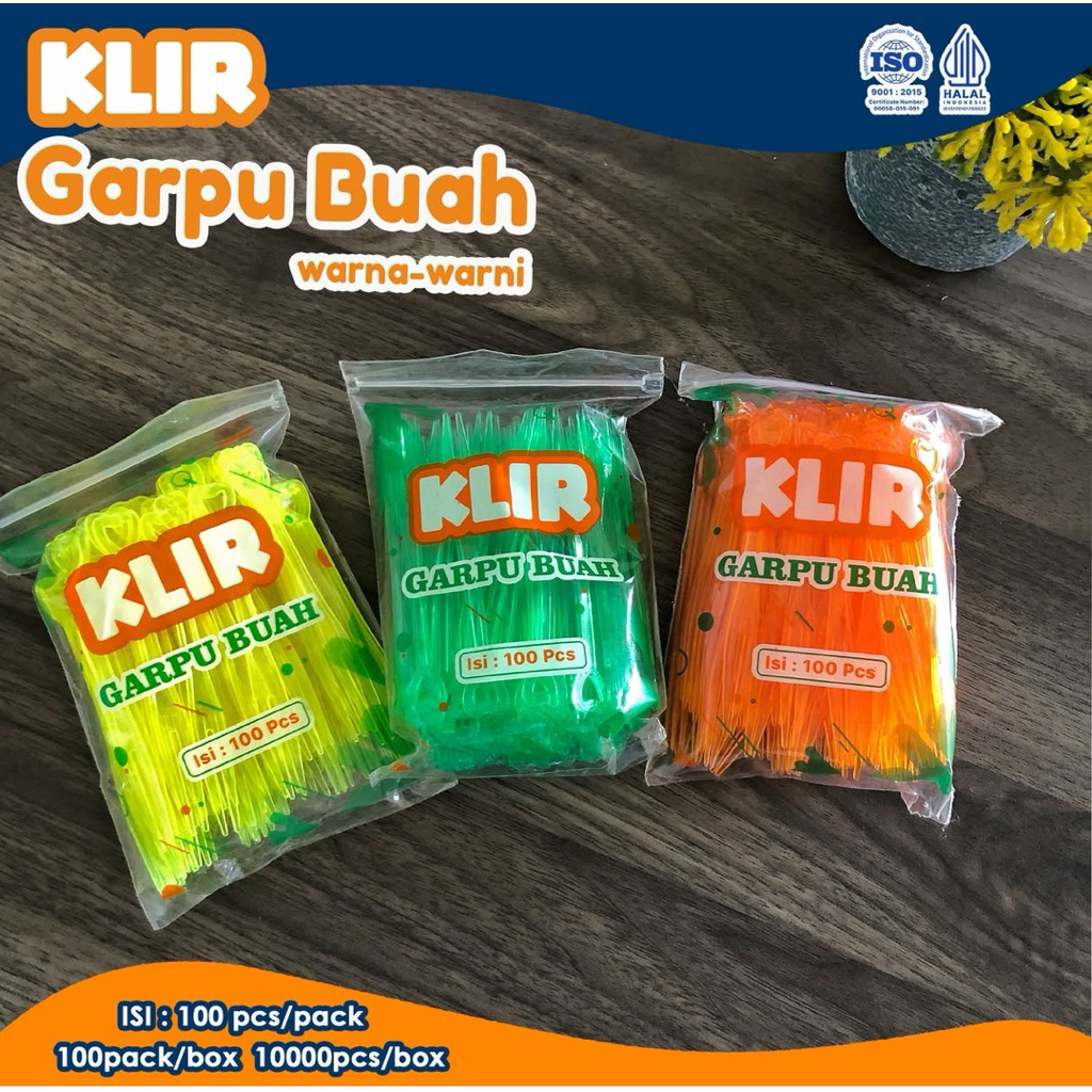 Jual Klir Garpu Buah Warna Warni & Bening 100 Pcs | Shopee Indonesia