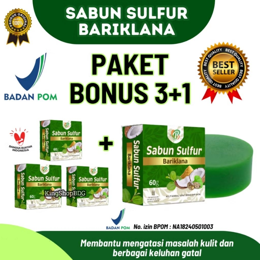 Jual Sabun Sulfur Paket Anti Gatal 4 Pcs Obat Original Gatal Gatal ...