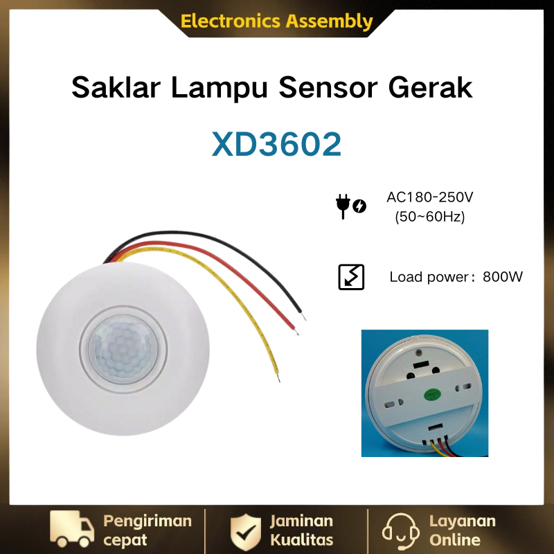 Jual Saklar Lampu Sensor Gerak PIR Switch Otomatis Motion Detector ...
