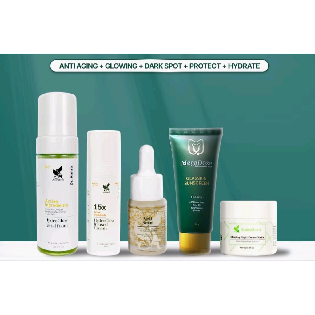 Jual (PROMO)Amiraderm Megadoze Sunscreen/Facial Foam/Gold Serum/Night ...