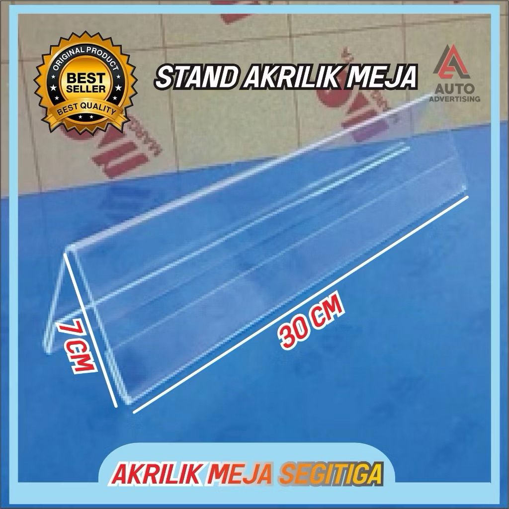 Jual Akrilik Nama Meja Panitia 30x7cm / Stand Acrylic / Tent Card ...