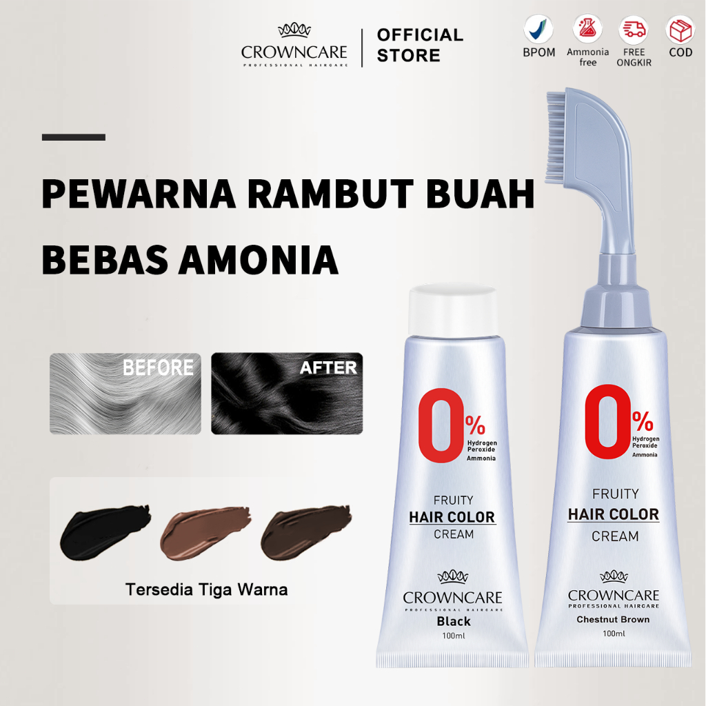 Jual CrownCare Hair Coloring Alami BPOM -- Pewarna Rambut Buah & Sayur ...