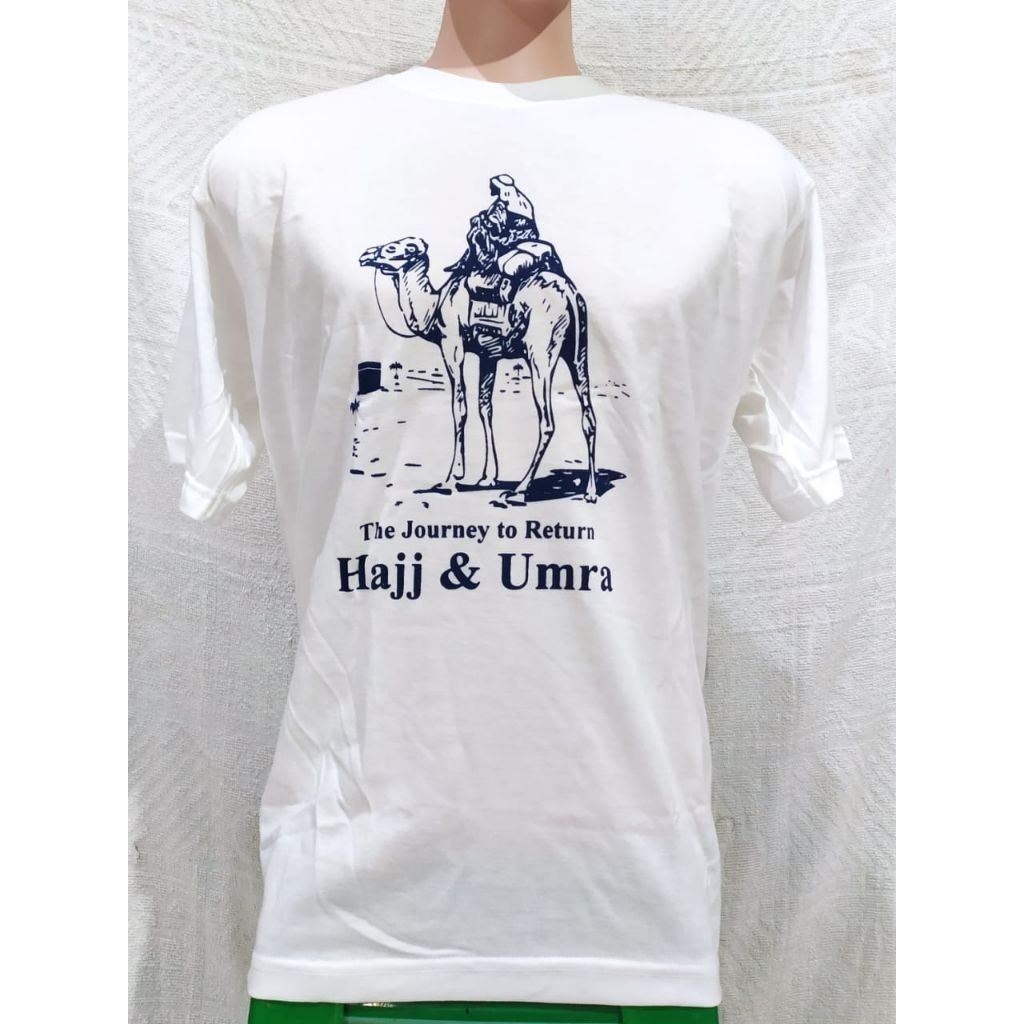 Jual KAOS SOUVENIR OLEH OLEH HAJI UMROH PUTIH GAMBAR SABLON UNTA MAKKAH ...