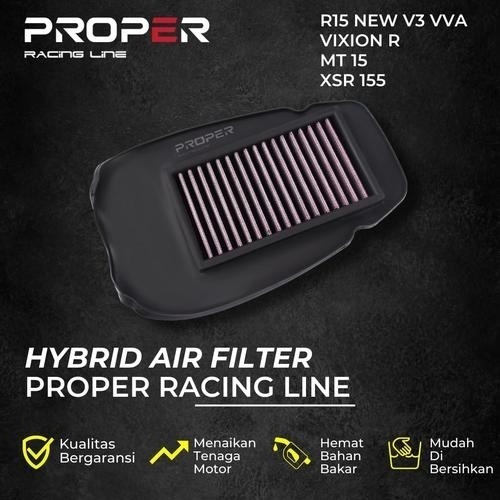 Jual PROPER Racing Line Hybrid Air Filter - Yamaha R15 V3 VVA Vixion R ...