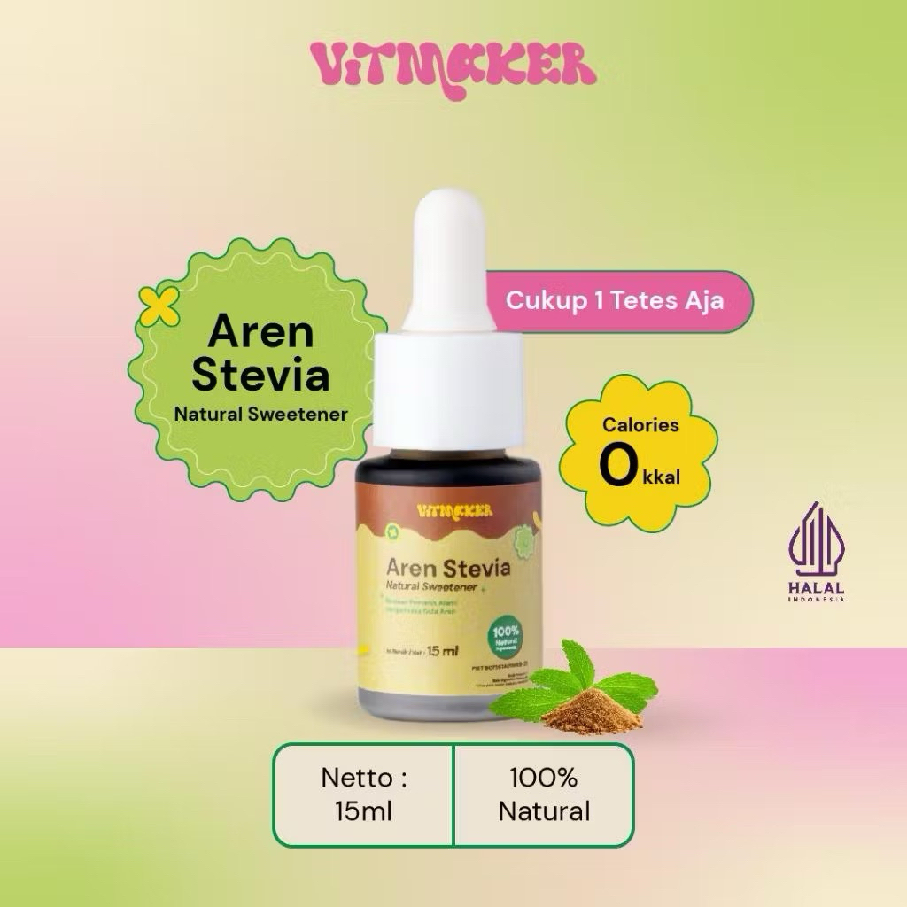Jual Vitmaker Liquid Aren Stevia Pemanis Alami (Pengganti Gula Dengan 0 ...