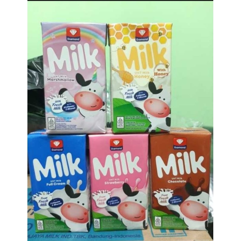 Jual Susu UHT Diamond all variant Full cream strawberry coklat ...