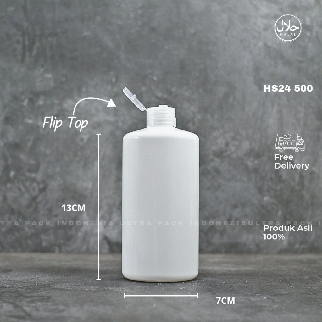 Jual KEMASAN BOTOL FLIPTOP ISI ULANG - BOTOL PET HS24 500ML PUTIH ...