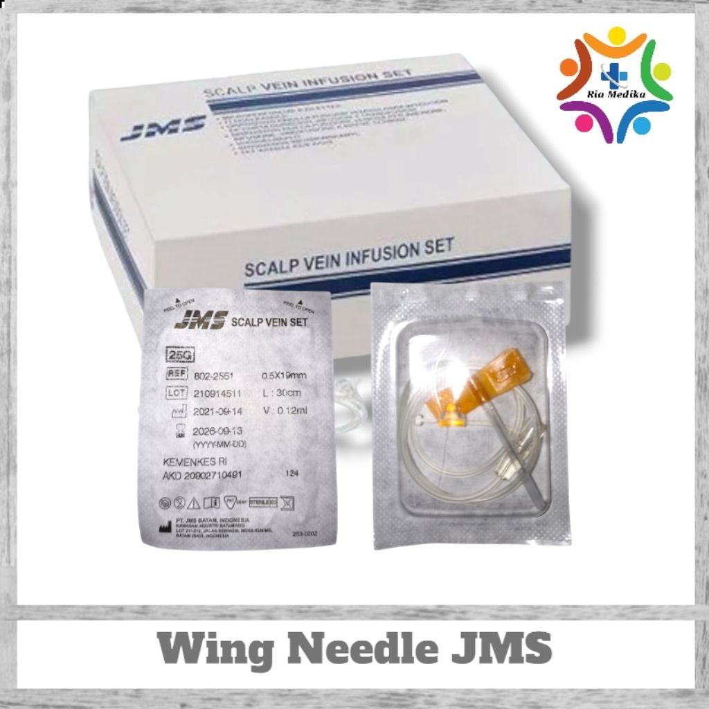 Jual Wing Needle JMS Scalp Vein Set Spuit Kupu Kupu 1 Box 23G 25G 27G | Shopee Indonesia