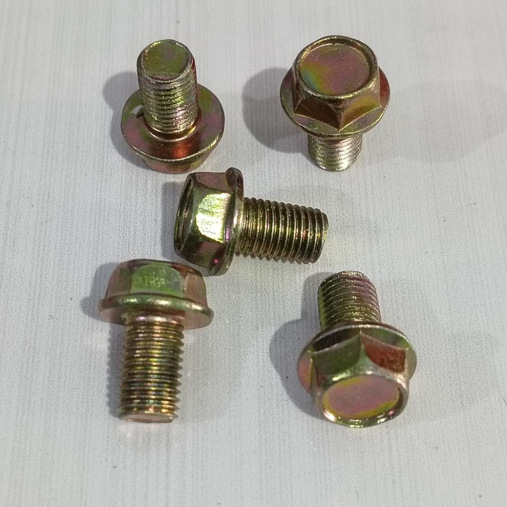 Jual Harga 5 Pcs Baut Flange Bolt M10x15 Kunci 14 (Baut Stang) Flange ...