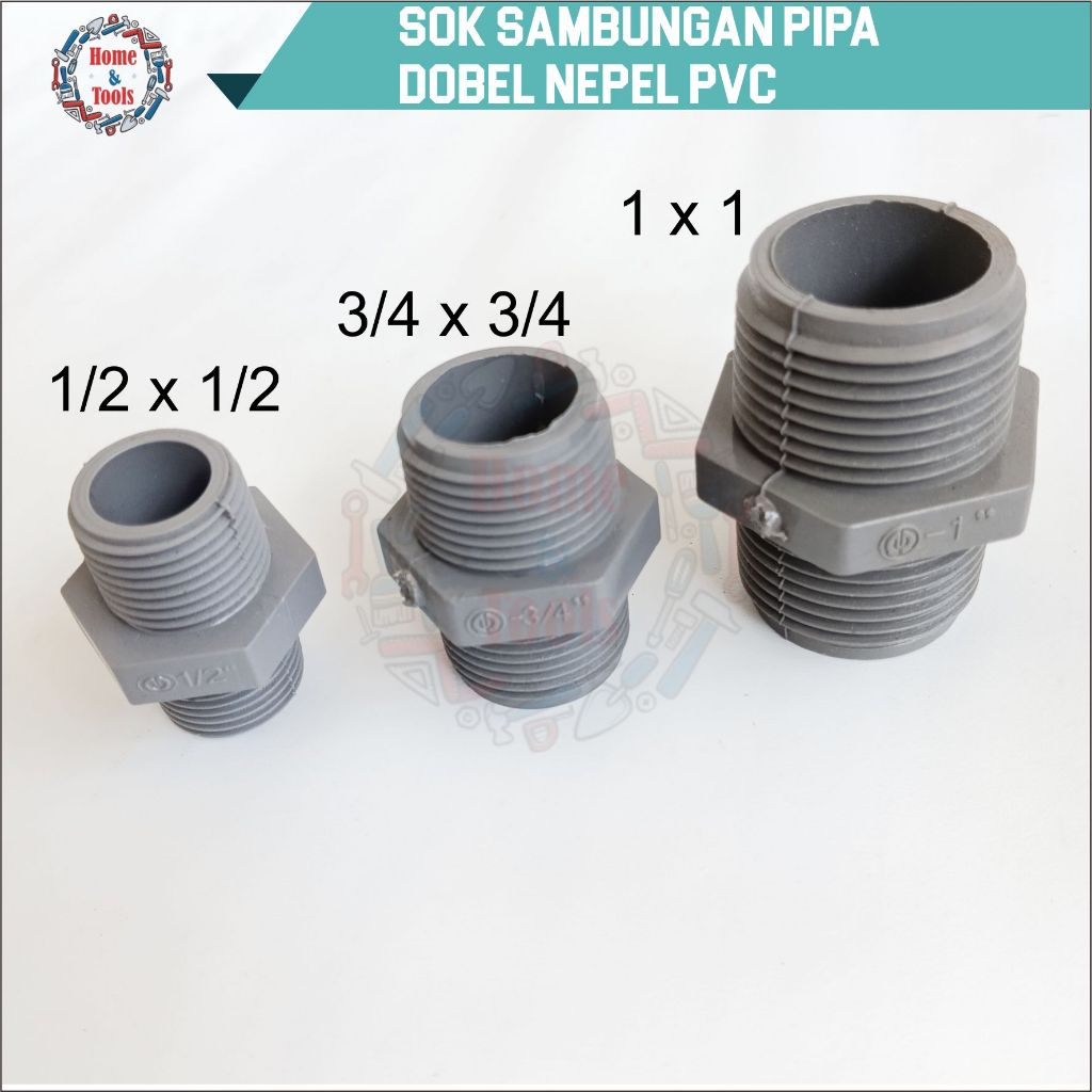 Jual SOK DRAT LUAR-DRAT LUAR PVC DOBEL NEPEL/NEPEL DOUBLE/NEPEL PVC | Shopee Indonesia