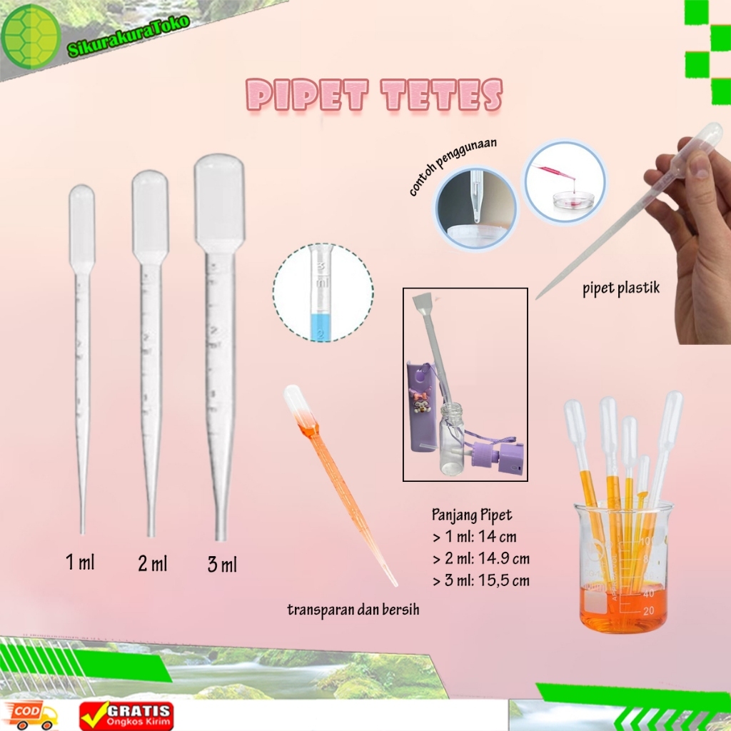 Jual (sko) Pipet Tetes Plastik 1 2 3 ml / Piped Parfum lab laboraturium ...