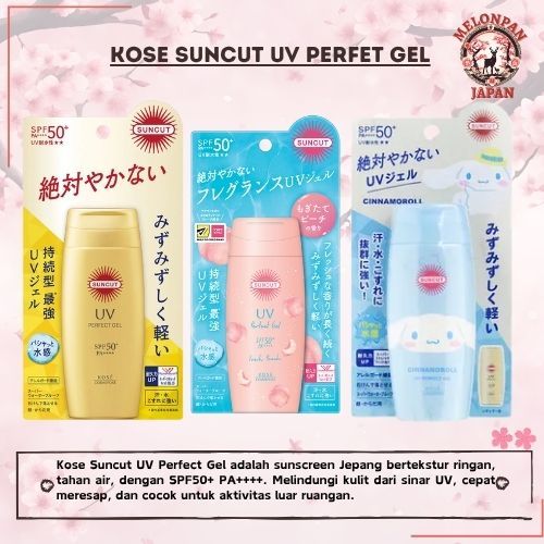Jual KOSE SUNCUT Perfect UV Protect Gel Sun Block Jepang Sunscreen | Shopee Indonesia