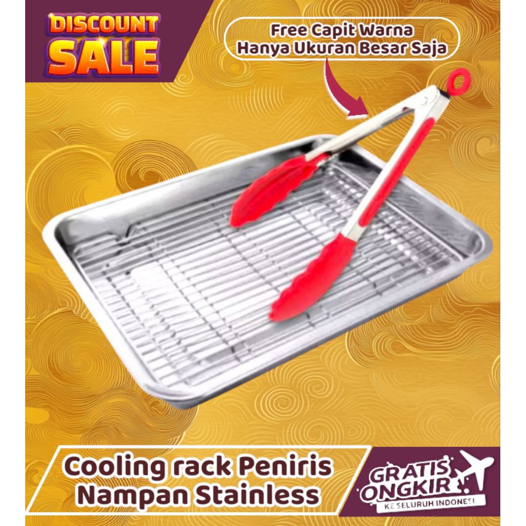 Jual Colling rak Peniris plus Nampan Stainless Peniris Minyak Makanan ...