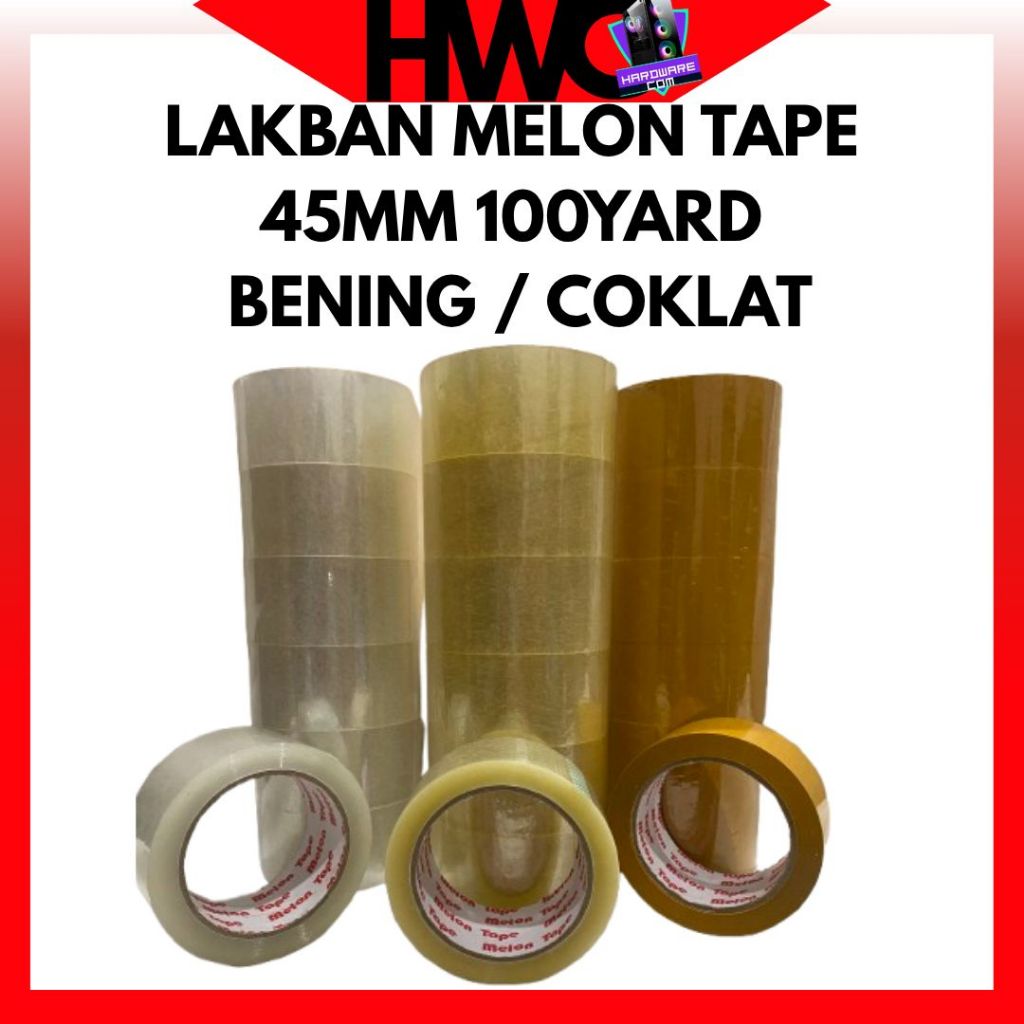 Jual Lakban MELON TAPE 100Yard 45mm Bening Coklat TERMURAH | Shopee Indonesia