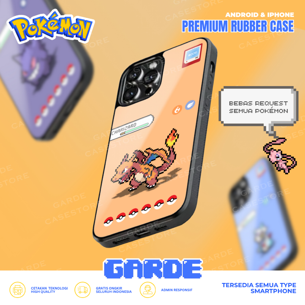 Jual POKEMON BATTLE PIXEL ART RUBBER CASE HIGH QUALITY CASING HP ...