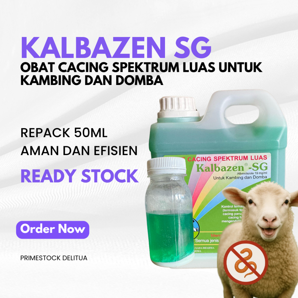 Jual Kalbazen SG 50ml + Spuit: Antelmintik Ampuh untuk Ternak Kambing ...