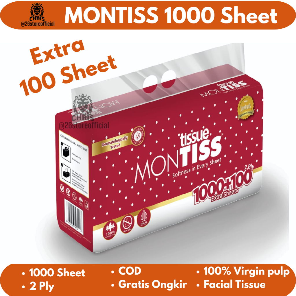 Jual MONTISS 1100 Sheet - Tissue Montiss 1000 Sheet - 2 Ply - Tissue ...