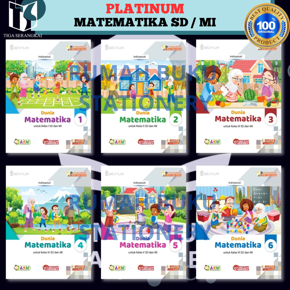 Jual PLATINUM Buku Matematika SD/MI Kelas 1 2 3 4 5 6 Dunia Matematika Tiga Serangkai Kurikulum ...