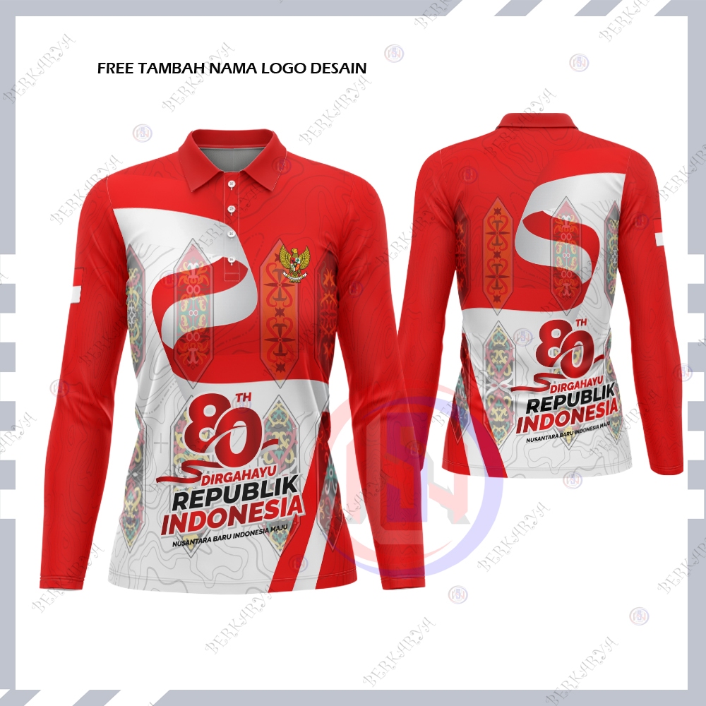 Jual Baju Merah Putih Kaos Polo Jersey 17 Agustus Dirgahayu Indonesia HUT RI KE-80 Baju Panitia ...