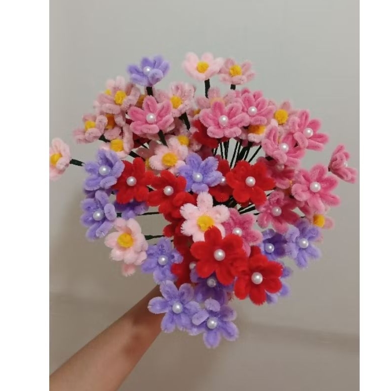 Jual (Isi 5 tangkai ) Bunga Diasy Satuan , Bunga kawat bulu/pipe ...