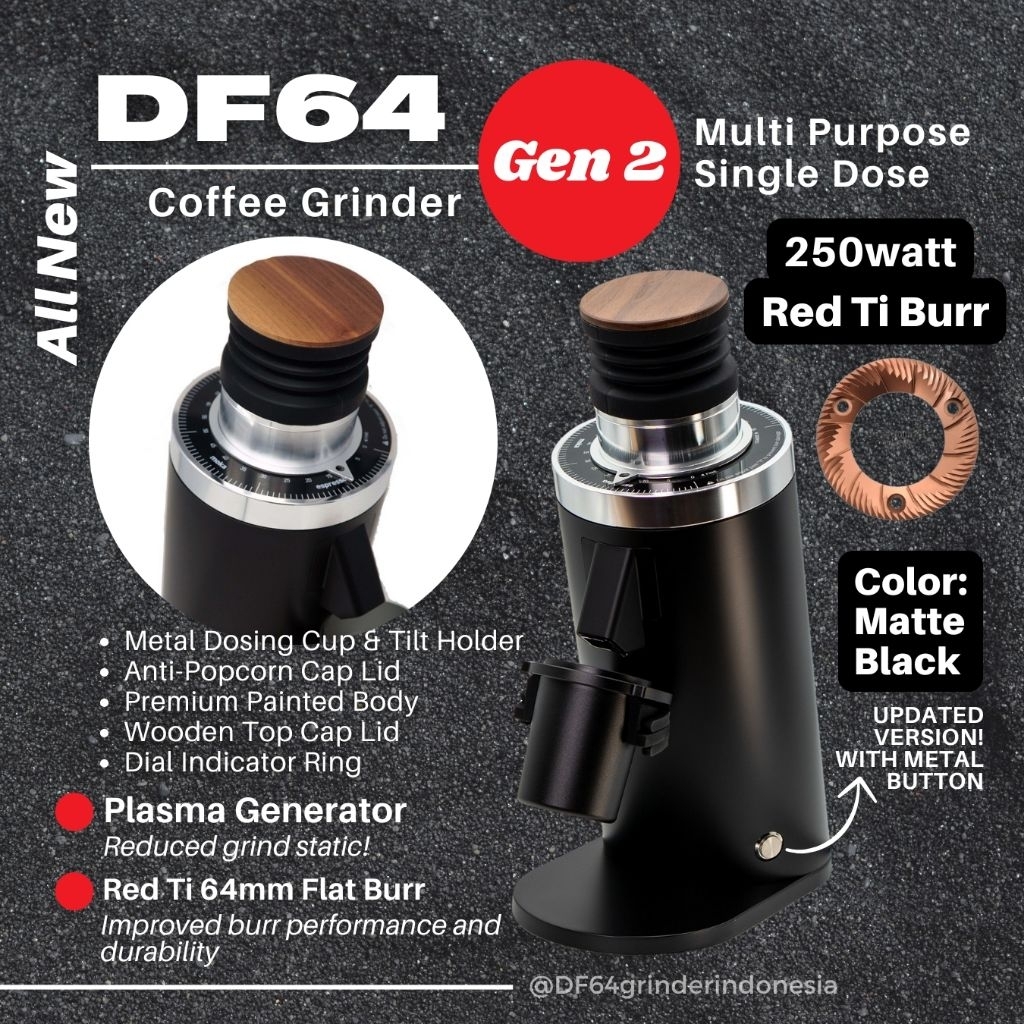 Jual DF64 Gen2 Coffee Grinder 64mm RedTi Flatburr - All New DF64 ...