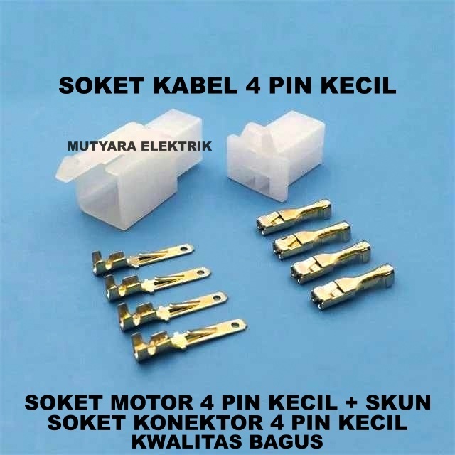 Jual Soket Konektor 4 Pin + Skun / Soket 4 Pin Kecil + Skun/ Soket ...