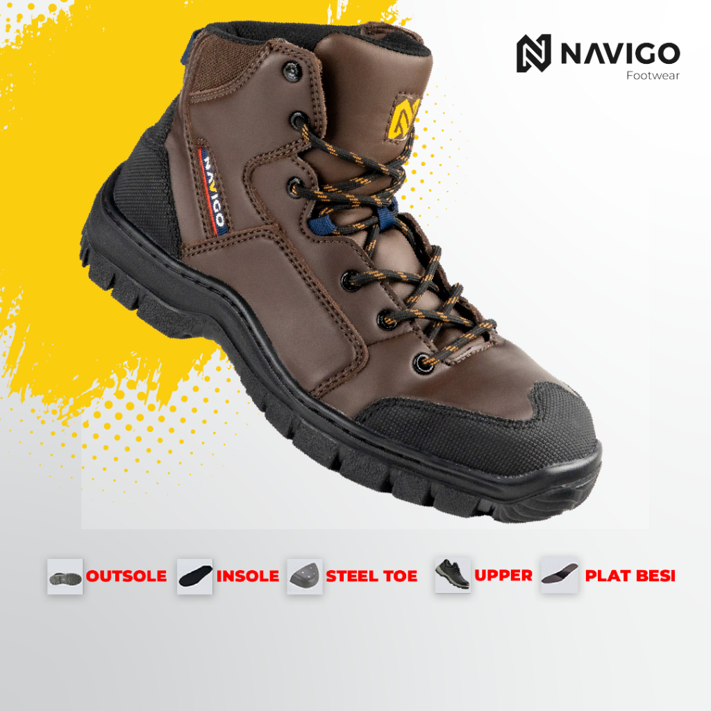 Jual Navigo Sepatu Safety Pria Wanita SW2 Hi Brown - Safety Shoes Anti Slip Outdoor Touring ...