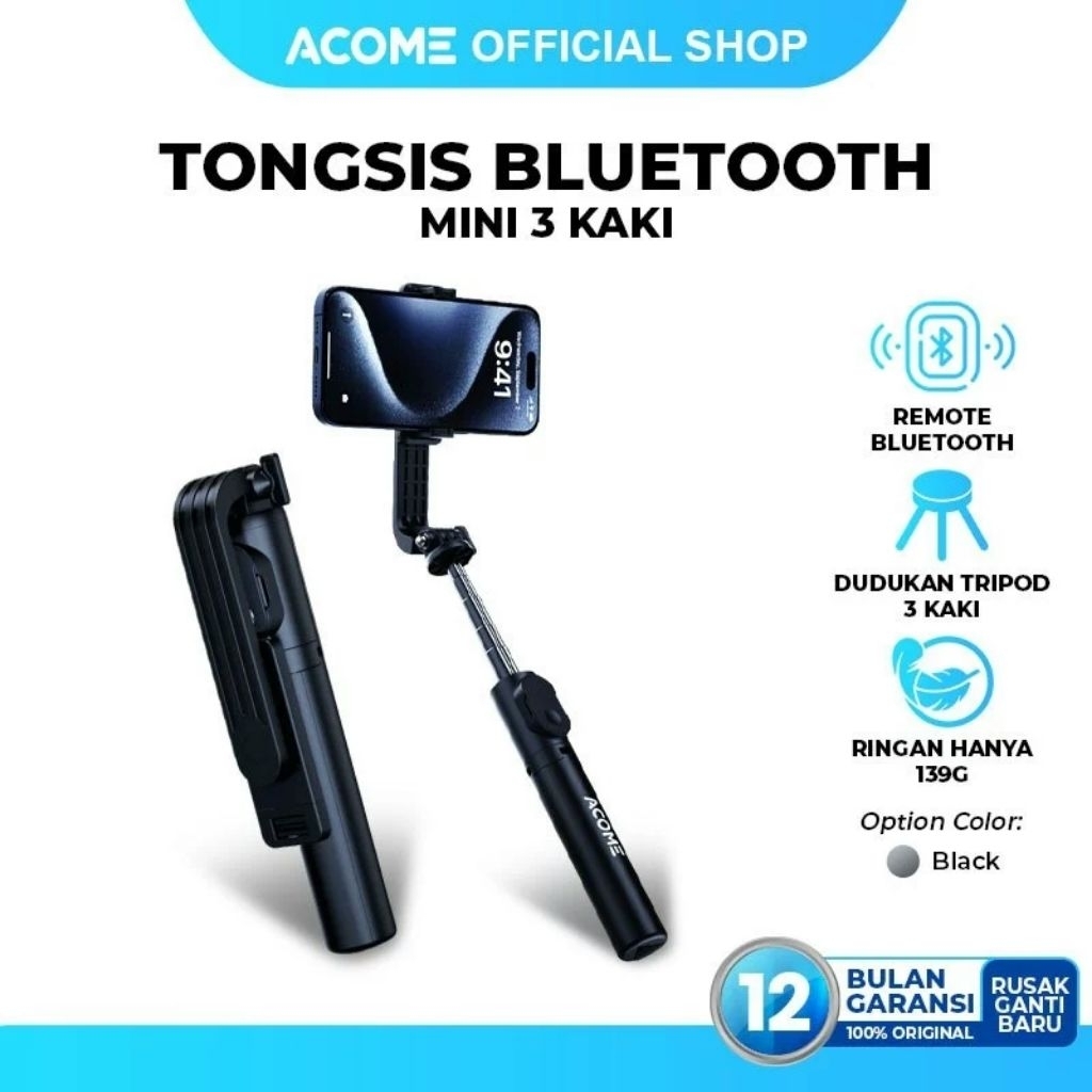 Jual TONGSIS TRIPOD SELFIE BLUETOOTH ACOME SS07A | Shopee Indonesia