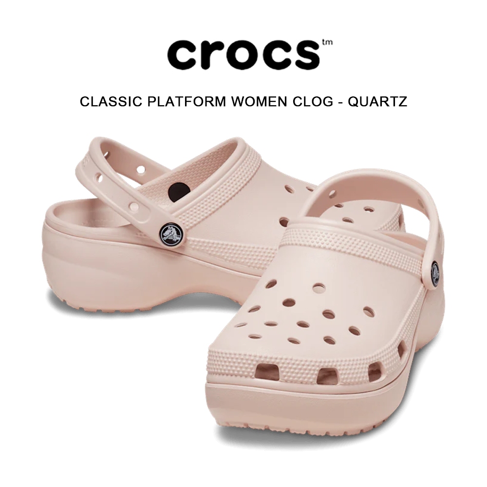 Jual Original Crocs Women'S Classic Platform Clog Premium - Quartz (Free Jibbitz) | Shopee Indonesia