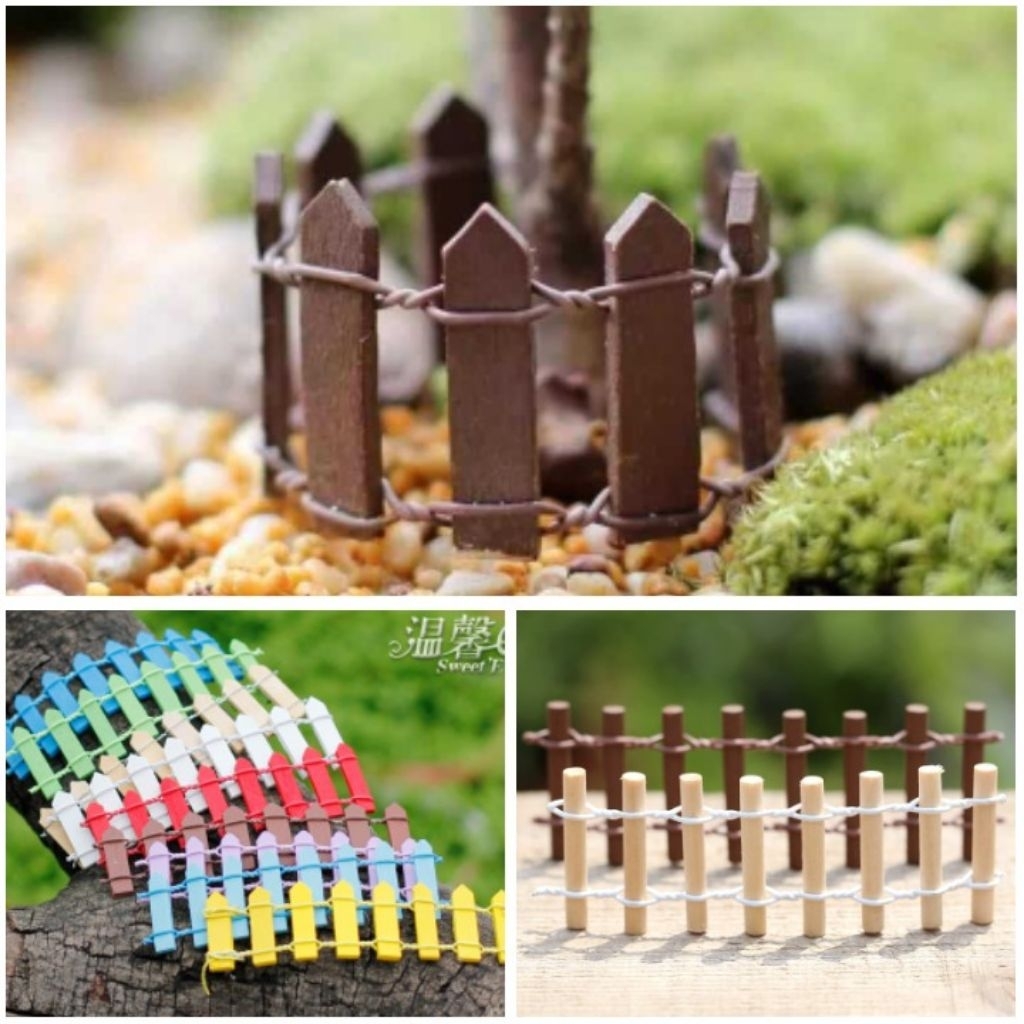 Jual 1pc Miniatur Pagar Kayu warna warni Dekorasi Ornamen bonsai ...