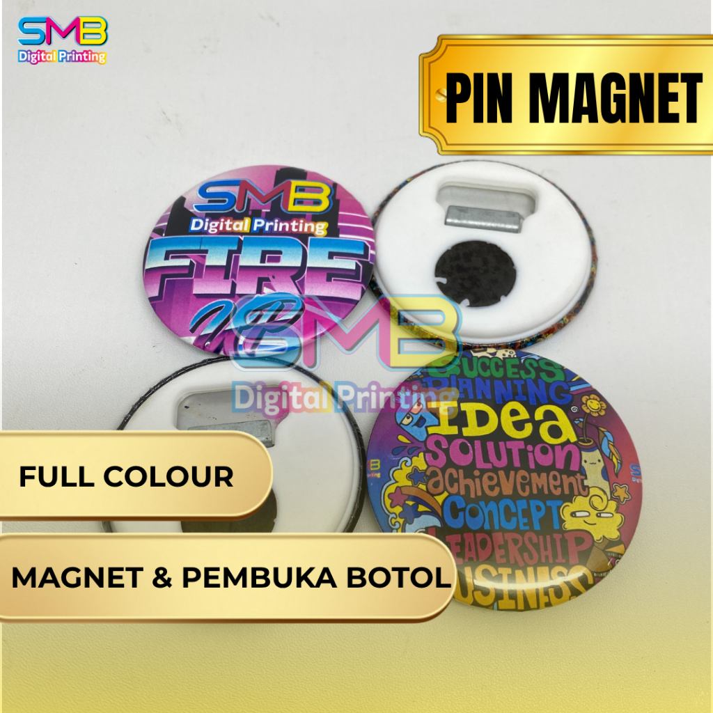 Jual Cetak Pin Magnet Custom / Pembuka Botol / Pin Bulat | Shopee Indonesia