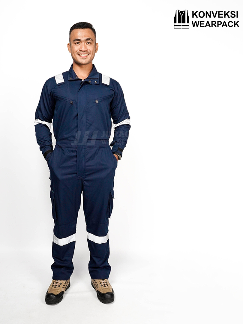 Jual Wearpack Terusan Coverall Biru Navy | Shopee Indonesia