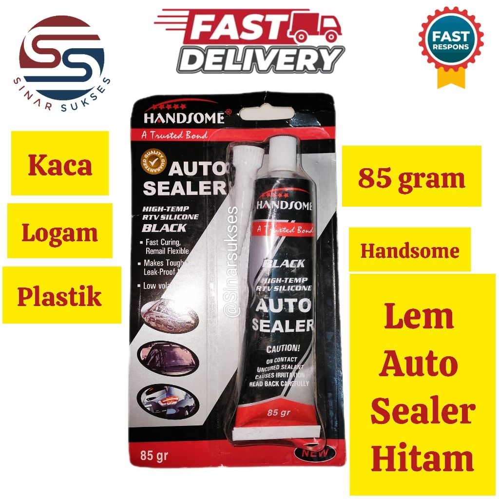 Jual Lem Auto Sealer Hitam 85 Gram/ Handsome Lem Sealant Hitam/ Lem ...