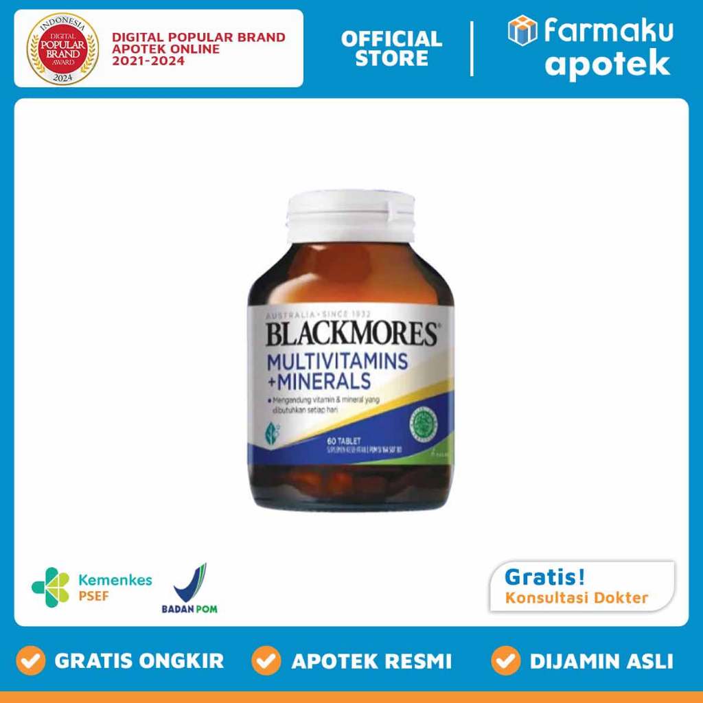 Jual Blackmores Multivitamins + Minerals Botol 60 - ASB | Shopee Indonesia