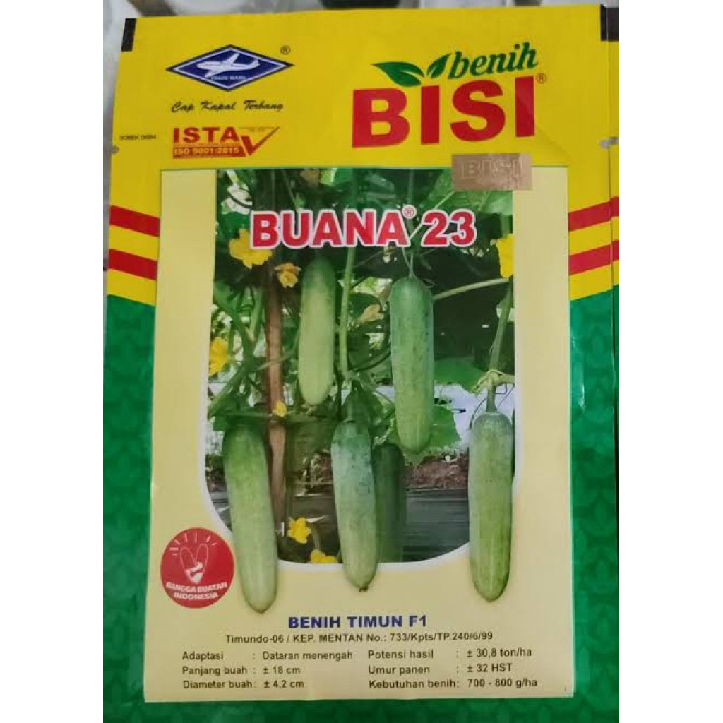 Jual Benih timun BUANA 23 isi 20gr kemasan original pabrik expired 14-4 ...