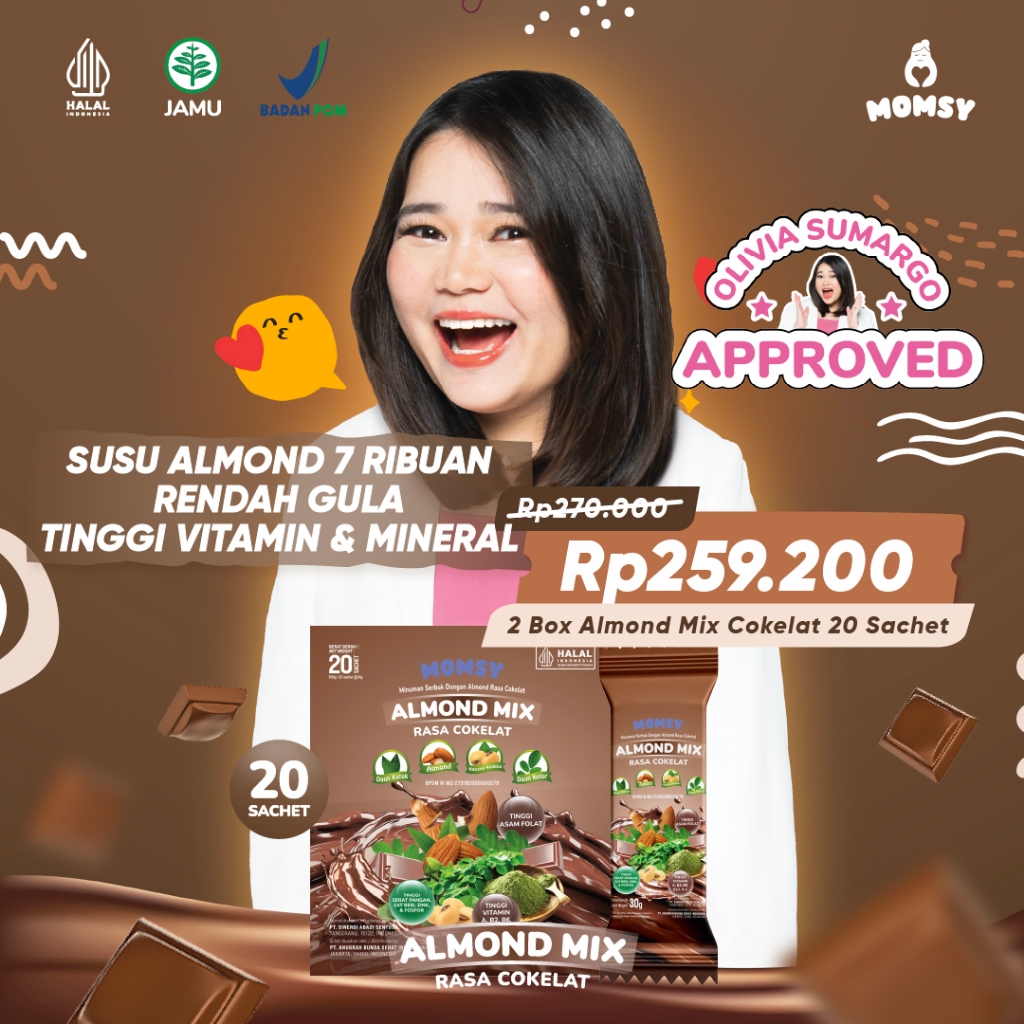 Jual Minuman Almond Rasa Cokelat, 7x Lebih Rendah Gula 20 sachet -2 Box ...