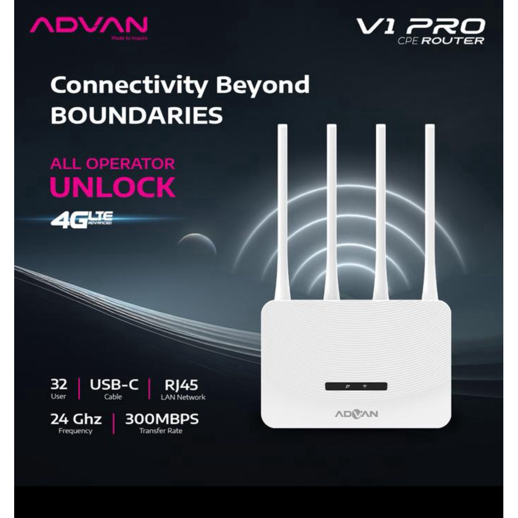 Jual ADVAN CPE V1 PRO MODEM + WIFI + ROUTER 4G LTE UNLOCK ALL OPERATOR ...