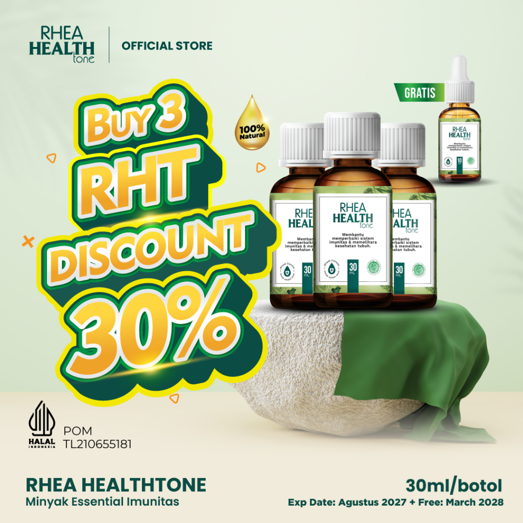 Jual Bundle 3 Rhea Health Tone 30 ml + FREE 1 Rhea Health Tone 10 ml ...