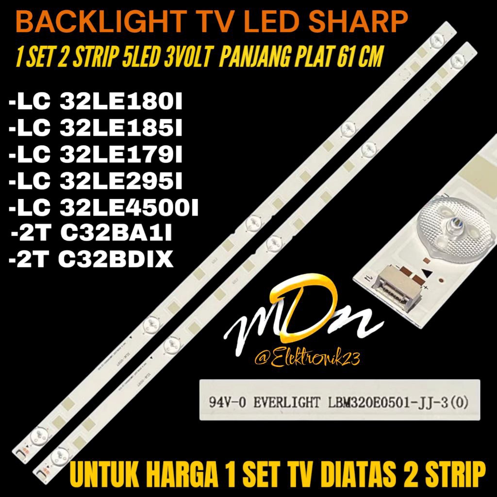 Jual BACKLIGHT TV LED SHARP 32 INCH LC-32LE185I- LC-32LE180I- LC ...