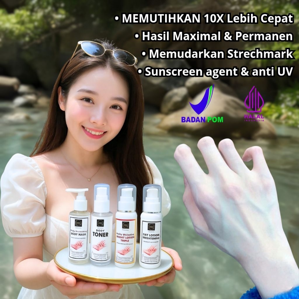 Jual MUFAZKIN Paket Lengkap Body Lotion Express Whitening Original Bpom Triple Platinum Handbody ...