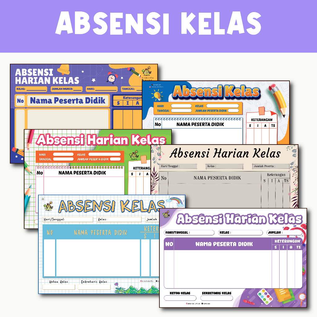 Jual Poster ABSENSI KELAS Dekorasi Hiasan Pajangan Dinding Alat Peraga ...