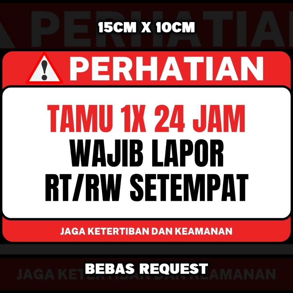 Jual stiker tamu wajib lapor | Shopee Indonesia