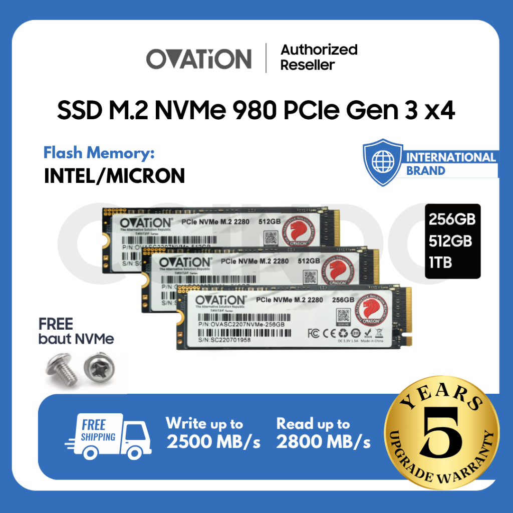 Jual OVATION SSD 980 NVME M.2 256GB / 512GB / 1TB SSD M 2 NVME PCIe Gen ...