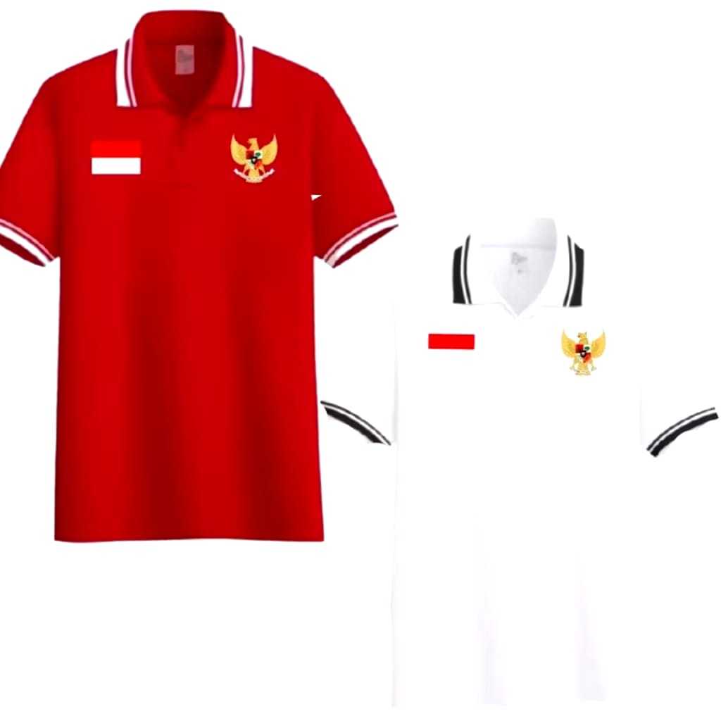 Jual Kaos Kerah List Lengan Pendek Logo Garuda Bendera / Polo Shirt ...