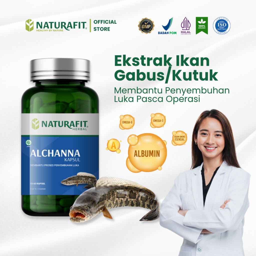 Jual NATURAFIT Alchanna Obat Herbal Luka Pasca Operasi | Ekstrak Ikan Gabus Kutuk untuk ...