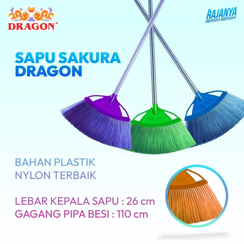 Jual Sapu Lantai Plastik Nilon Dragon Sakura + Gagang Besi 110cm ...
