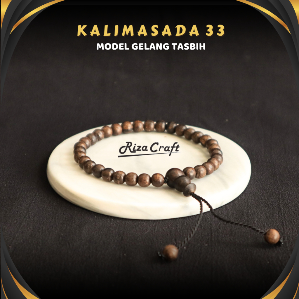 Jual Gelang Tasbih Kayu Kalimasada Kalimosodo Asli 33 Butir ...