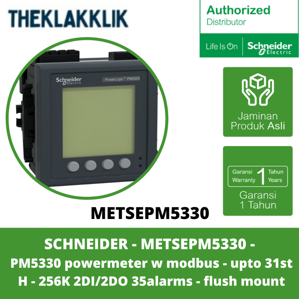 Jual SCHNEIDER - METSEPM5330 - PM5330 Power Meter w Modbus - up to 31st ...