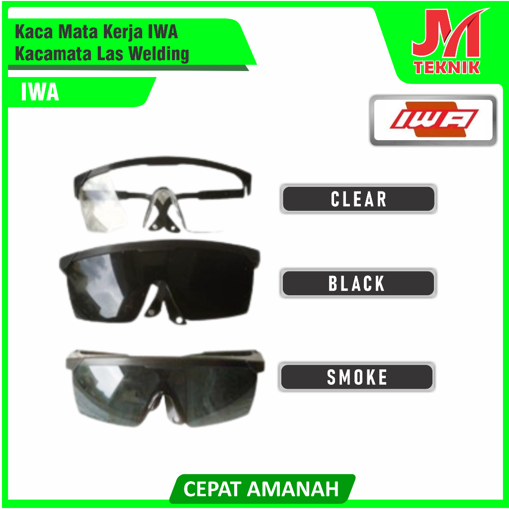 Jual Kaca Mata Kerja IWA Safety Gogles Kacamata Las Welding Pengaman ...